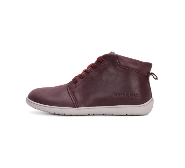 Stitch & Walk õhukese fliisvoodriga nahast saapad, bordeaux - Kevad ...